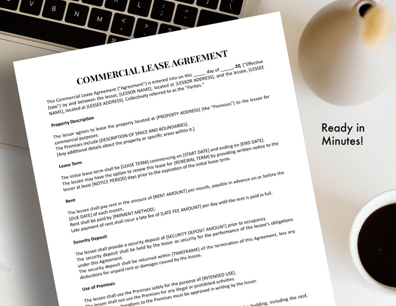 Commercial Lease Agreement Template PDF - Commercial Property Rental ...