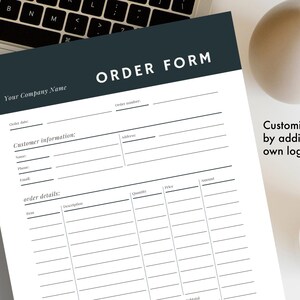 Custom Order Form Template | Purchase Order Form Template | Order Form ...