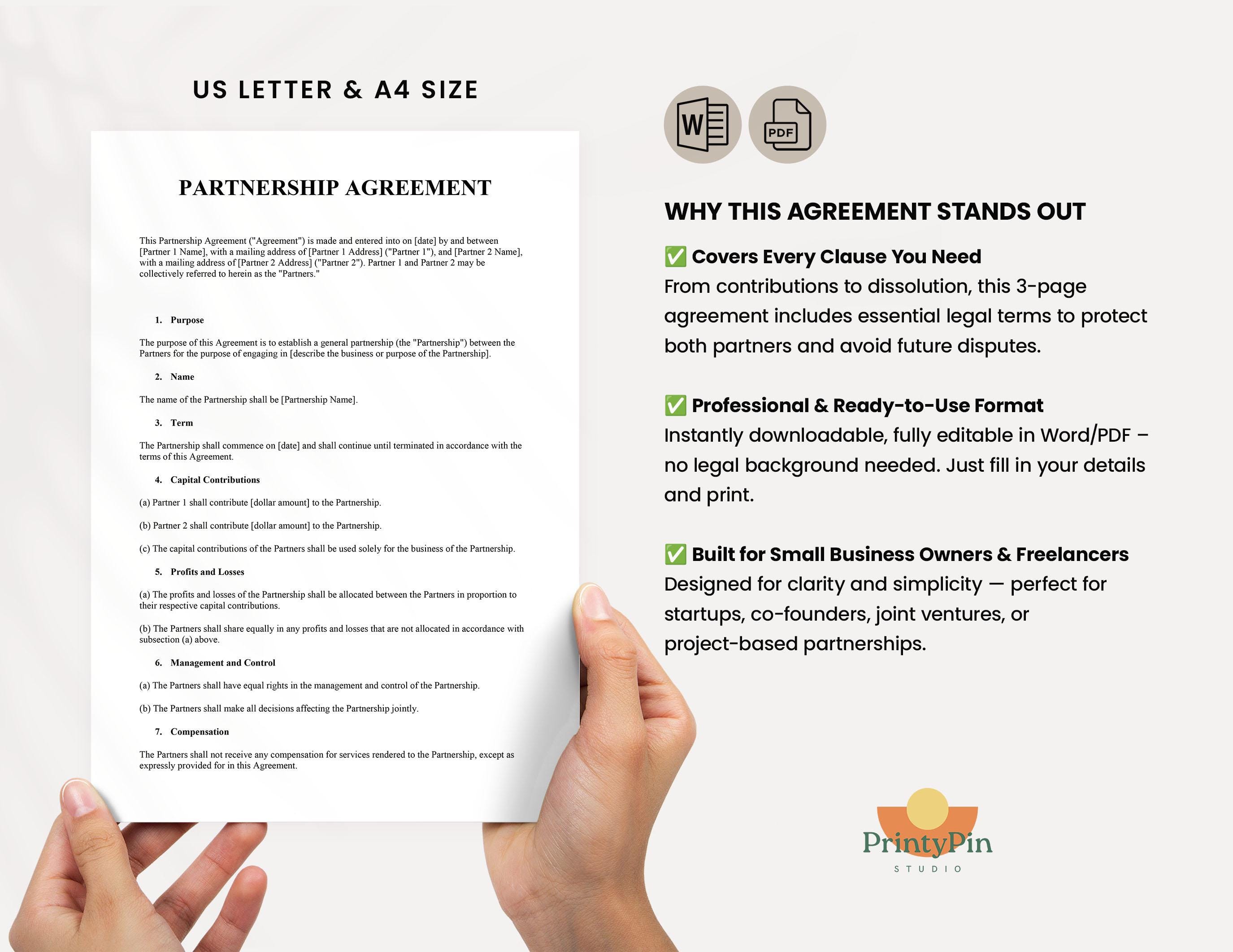 Partnership Agreement Template Australia