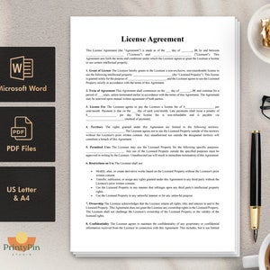 License Contract Template - Professional License Agreement Form ...