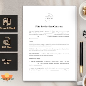 Film Production Contract Template - Professional, Editable, Instant ...