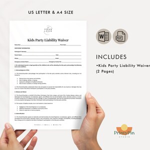 Liability Waiver for Kids Party - Children's Party Waiver Form ...