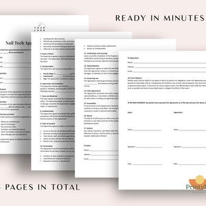 Nail Tech Apprenticeship Contract PDF Template, Nail Technician ...