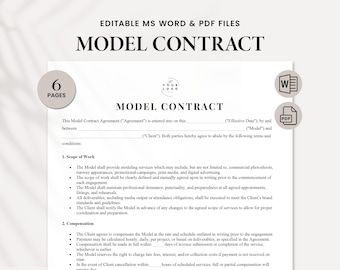 Comprehensive Model Contract Agreement Template | Professional Modeling ...