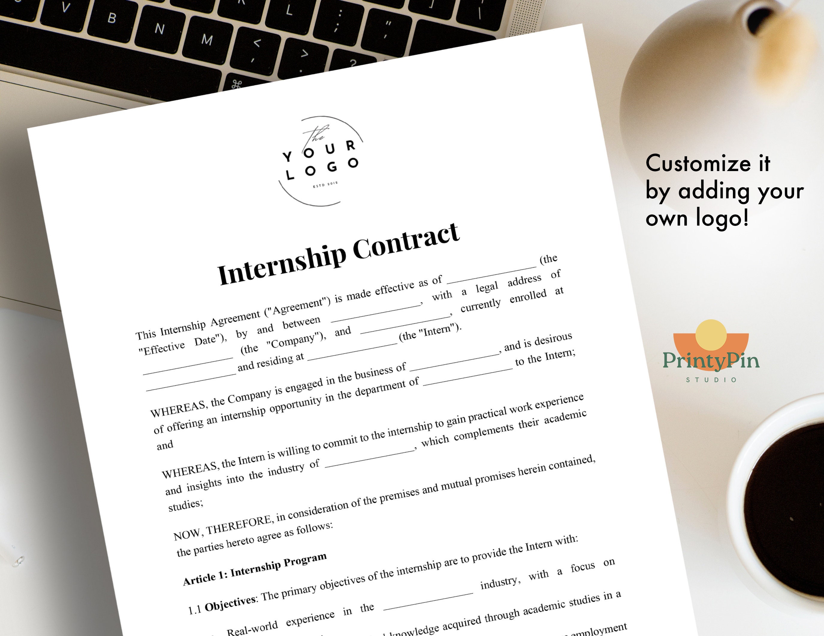 Internship Agreement Template - Customizable & Detailed Internship Plan ...
