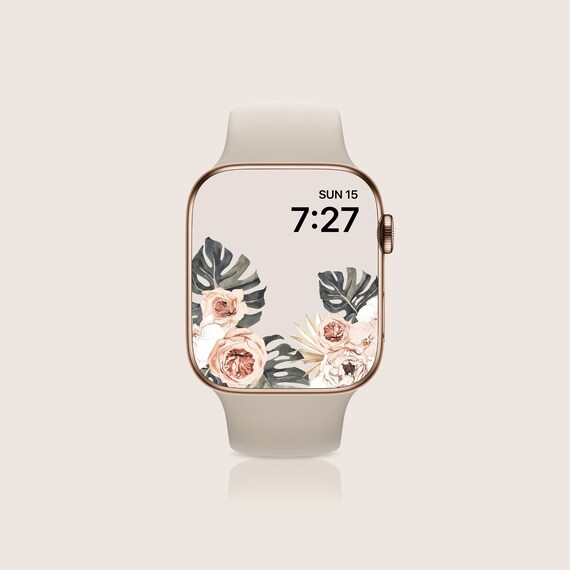 Boho Pastel Pink Flowers Apple Watch Wallpaper 4k Girly Apple | Etsy