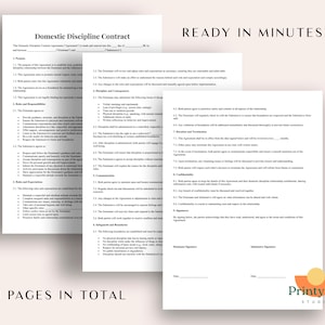 Domestic Discipline Contract Template | Detailed DD Agreement ...