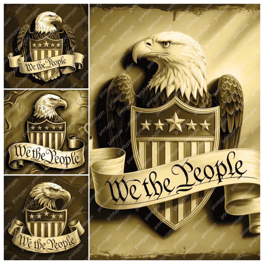 We the People Eagle Laser Engrave File, Patriotic USA Shield & Flag ...