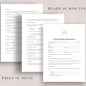 Party Rental Contract Template - Event Equipment Rental Agreement ...