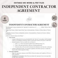 Independent Contractor Hiring Form - Etsy