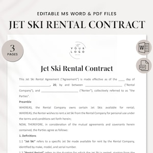 Jet Ski Rental Agreement Template - Customizable Watercraft Lease ...