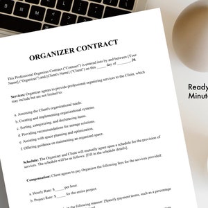Professional Organizer Contract Template | Customizable & Comprehensive ...