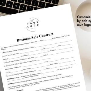 Editable Business Sale Contract Template Word & PDF - Printable ...