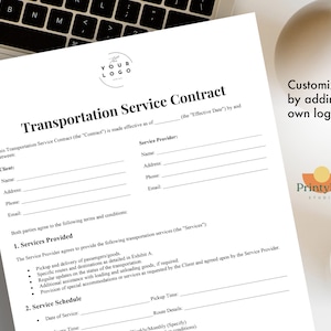 Transportation Service Agreement, Editable Event Transportation ...