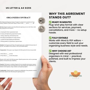 Professional Organizer Contract Template | Customizable & Comprehensive ...
