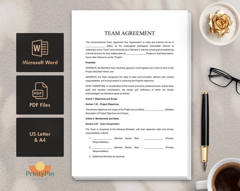 Team Agreement Template Word - Comprehensive Project Collaboration ...