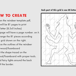 8ft Life-size Werewolf Template - Halloween Silhouette Decor Templates ...