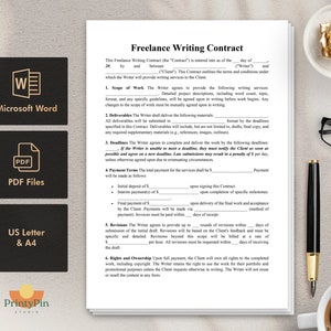 Freelance Writing Contract Template | Professional Writer Agreement ...