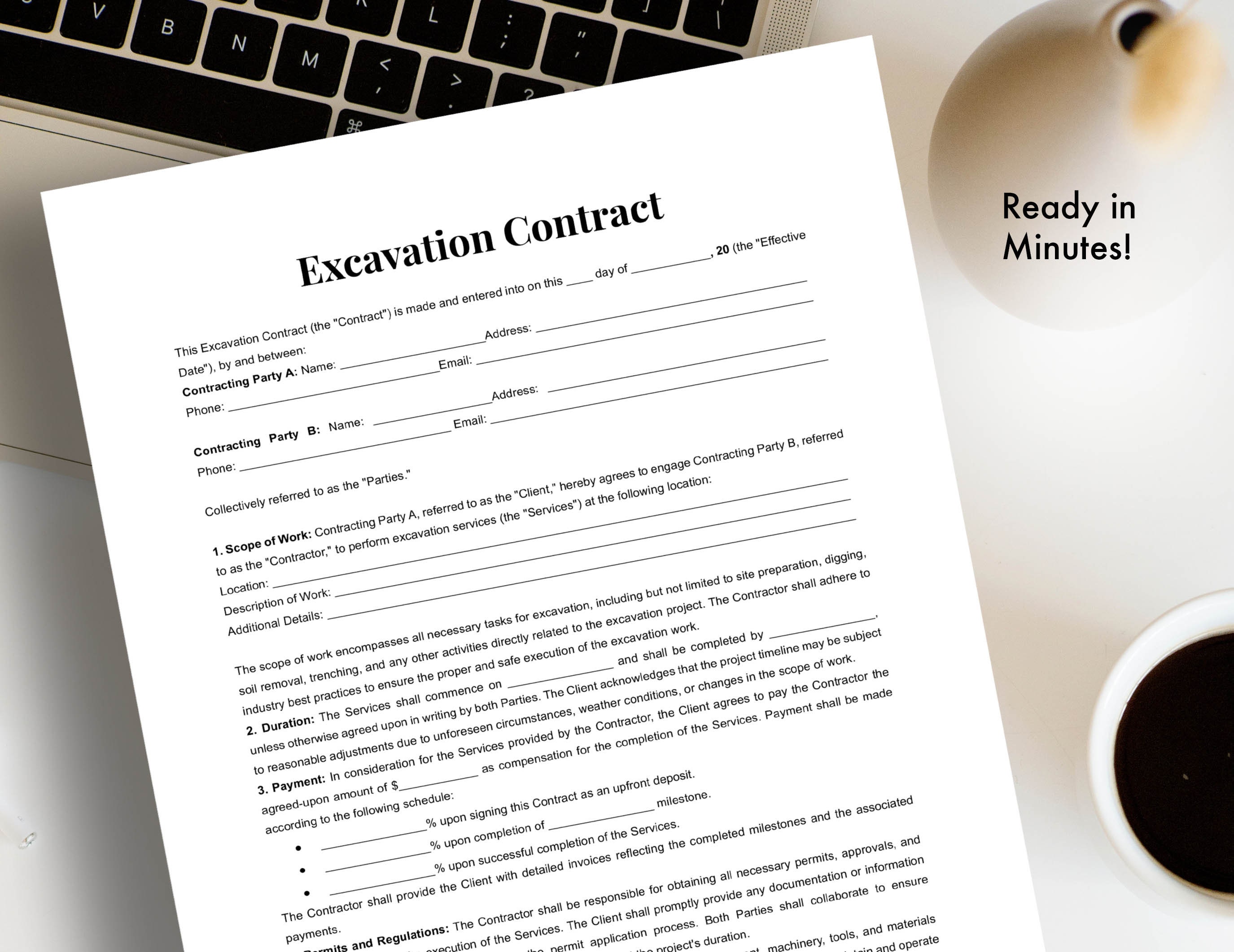 Excavation Contract Template Word - American Contract Excavation ...