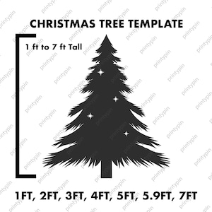 DIY 7ft Christmas Tree Stencil - Christmas Tree Cutout - Decor ...
