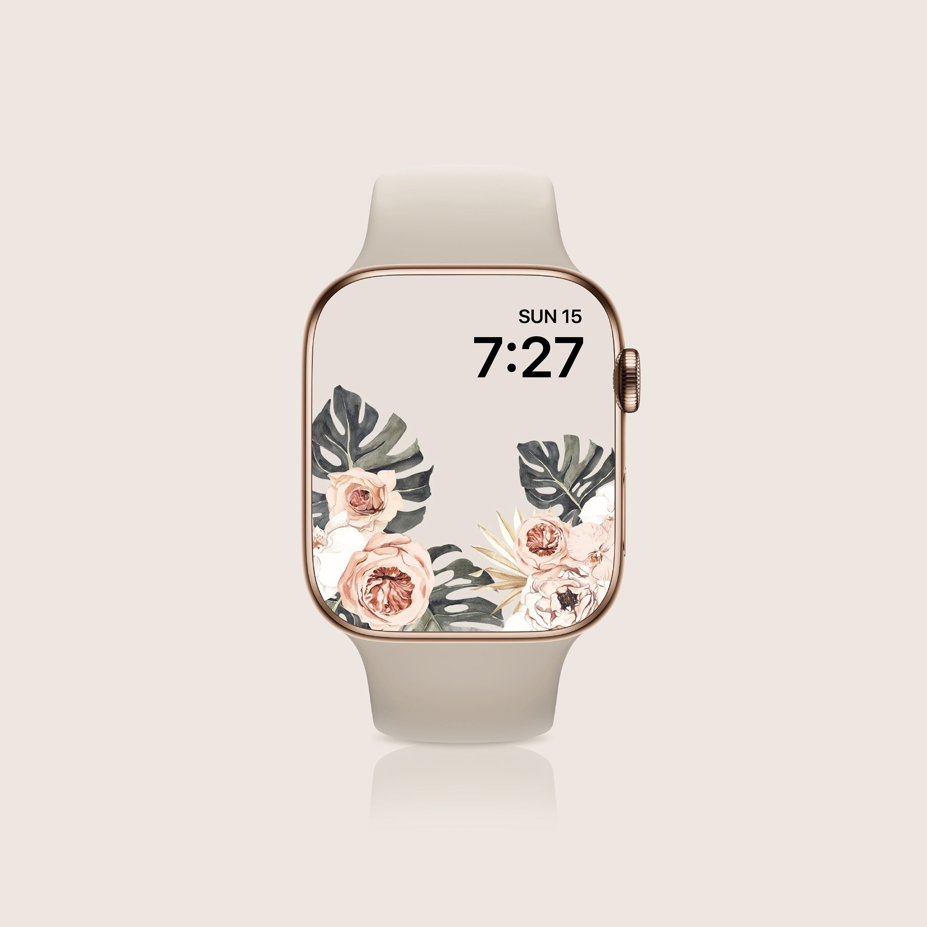 Boho Pastel Pink Flowers Apple Watch Wallpaper 4k Girly Apple - Etsy