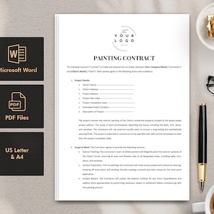 Complete Painting Contract Template | Customizable & Detailed Agreement ...
