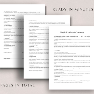 Music Producer Contract Template Word & PDF - Customizable Music ...