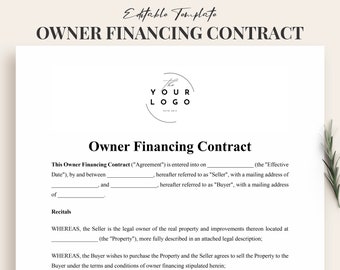 Owner Financing Mortgage Contract Real Estate Legal Document - Etsy