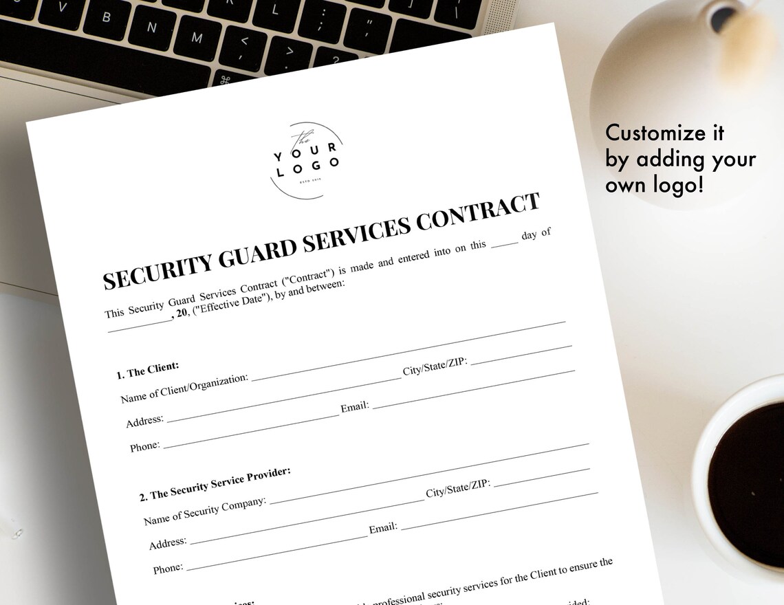 Printable Security Guard Contract Template PDF & Word - Customizable ...