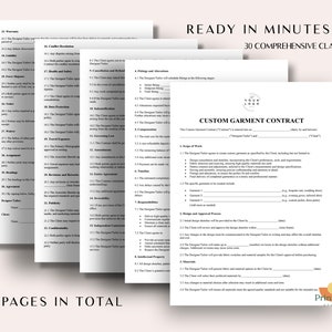 Custom Garment Contract Template | Editable Tailor-made Clothing ...