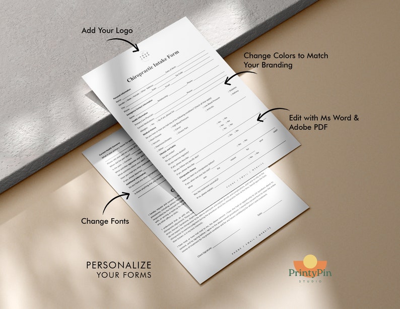 Chiropractic Intake Form PDF | Editable Chiropractic Consent Form ...