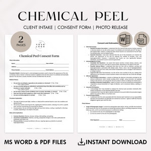 Chemical Peel Consent Form Template - Professional Skincare Client ...