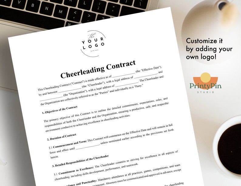 Editable Cheerleading Contract Template, Cheerleading Team Agreement ...