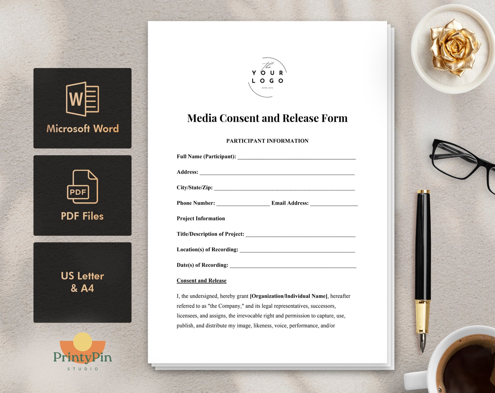 Media Consent Form Template - Detailed Release Agreement for ...