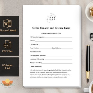 Media Consent Form Template - Detailed Release Agreement for ...