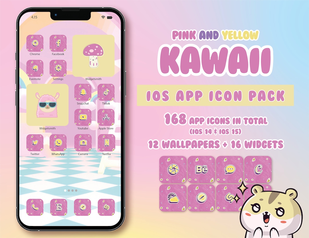 IOS 15 App Icons Pack Cute Kawaii App Icons Pink Pastel Premium App ...
