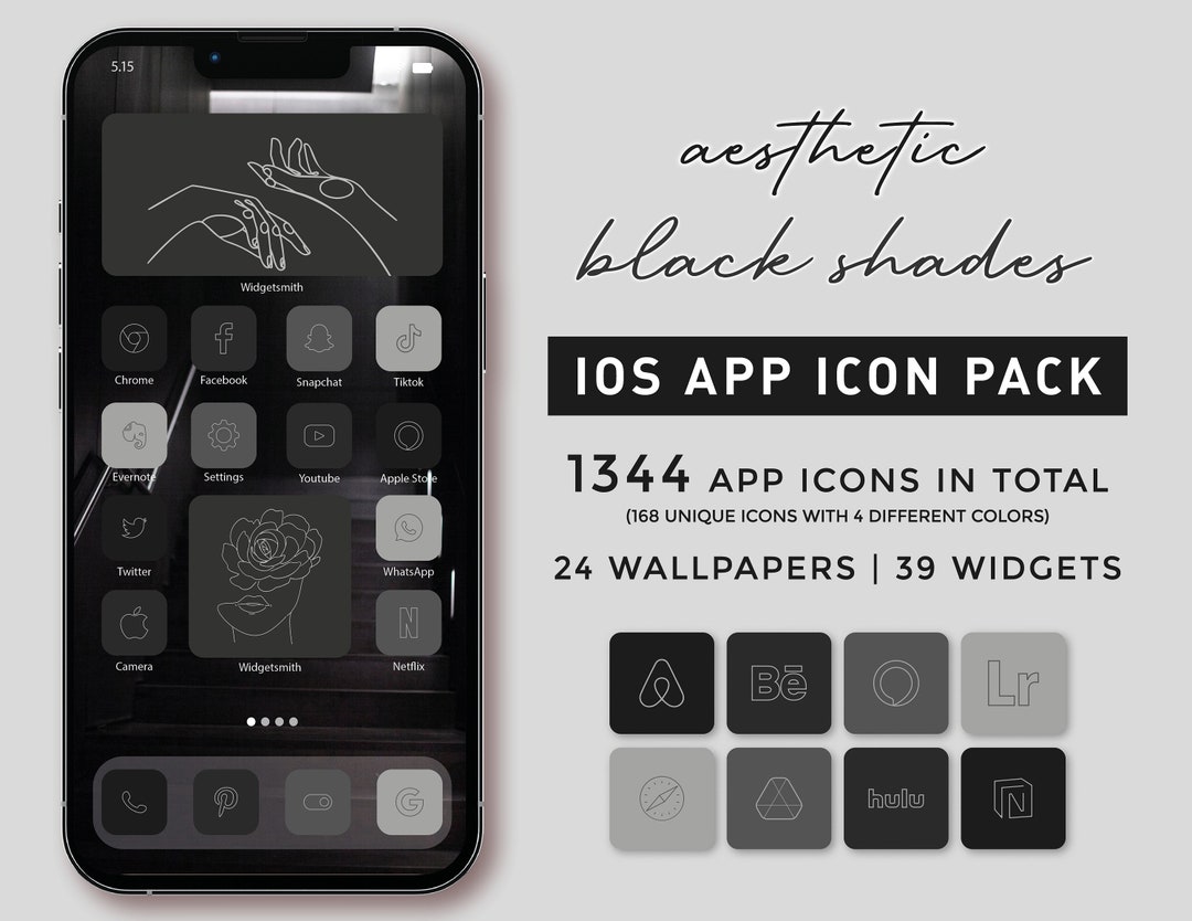 IPhone Ios 17 & Ios 26 App Icons Set, 1344 Icons With Bonus Minimalist ...