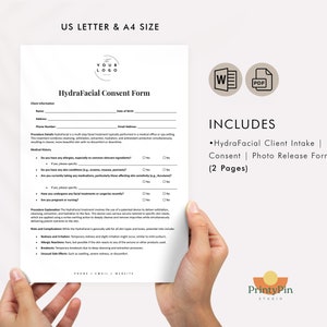 Hydrafacial Consent Form Template for Estheticians - Editable Client Agreement, Spa Forms ...