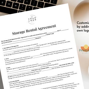 Storage Rental Agreement | Detailed Storage Unit Contract Word Template ...