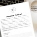 Editable Musician Contract Template Word Professional Agreement for ...