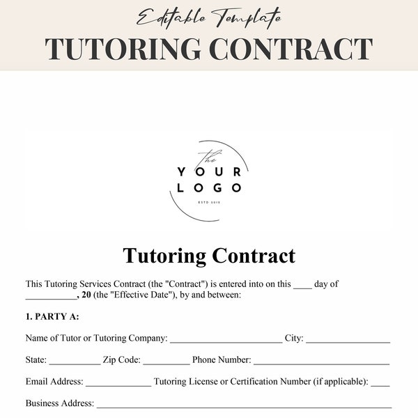 Tutoring Agreement - Etsy