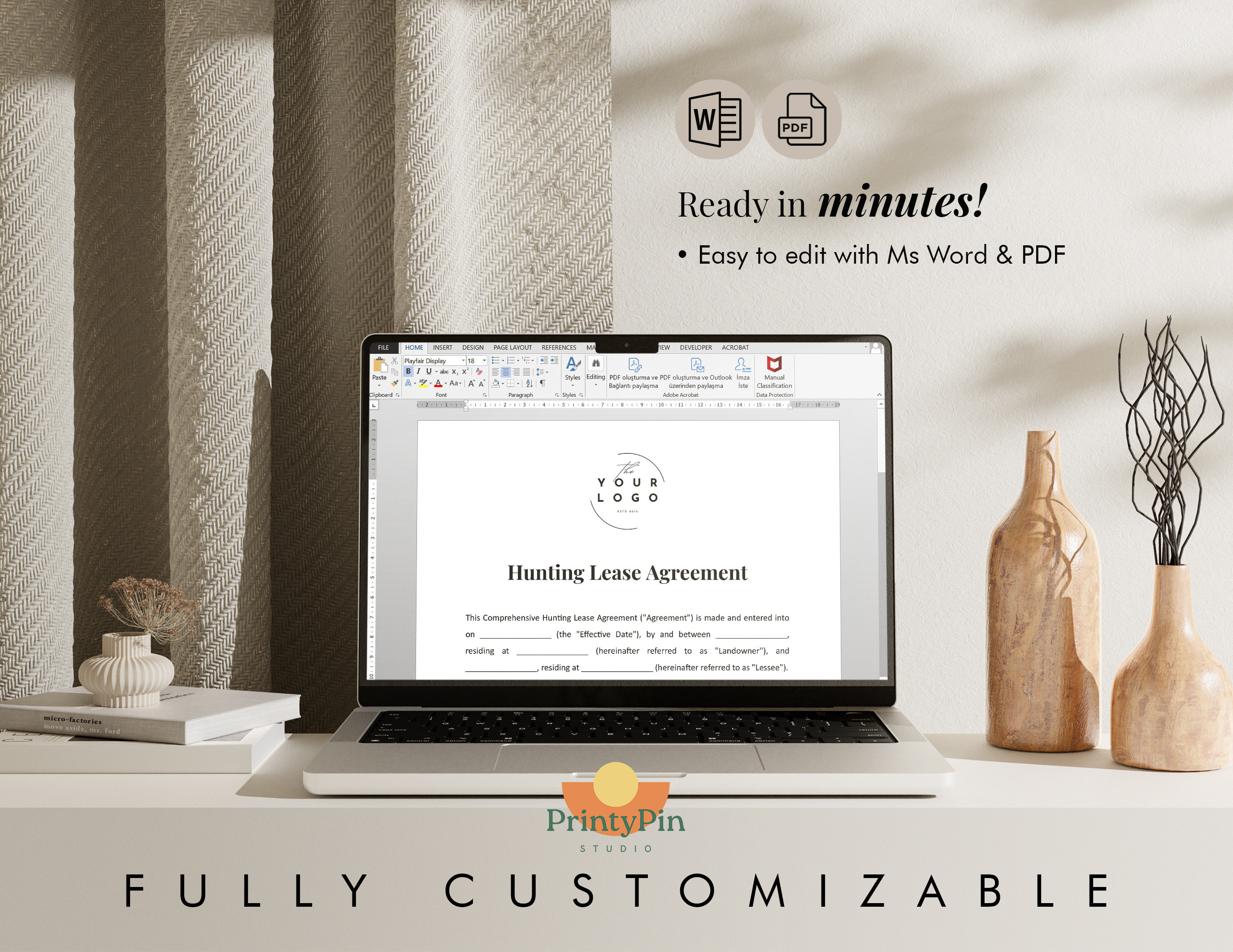 Hunting Land Lease Agreement Template - Customizable Contract for ...