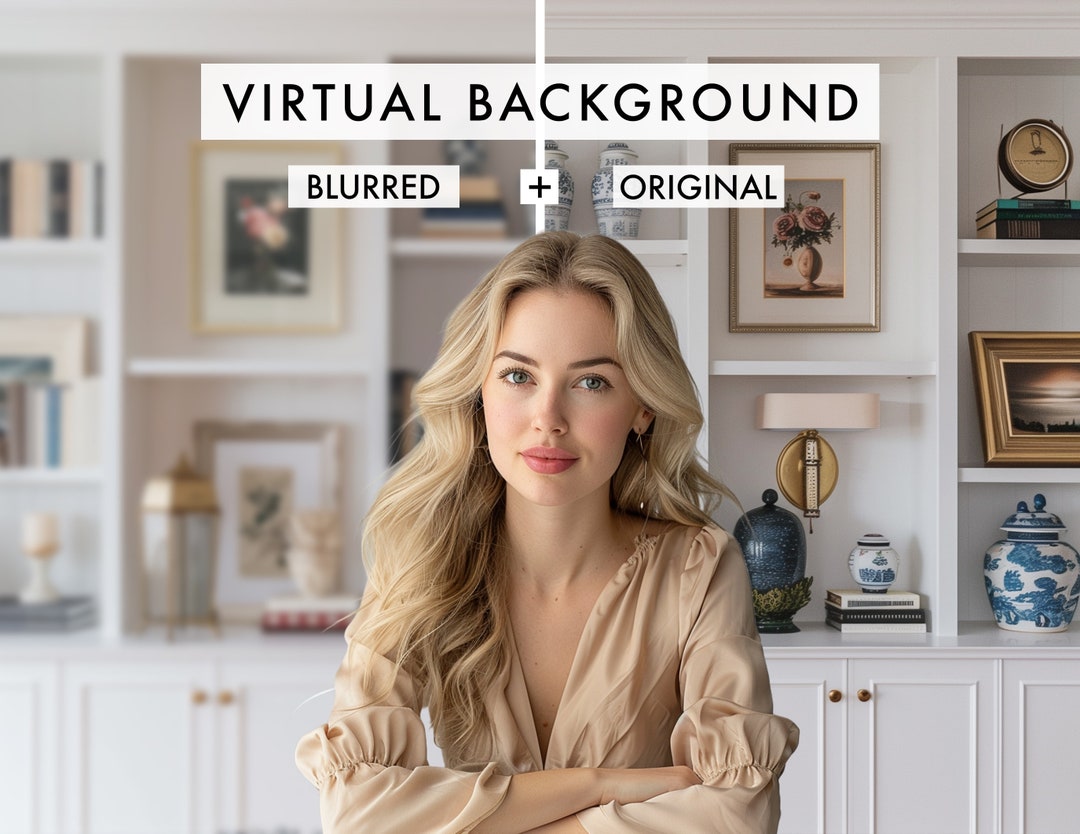 Designer Shelf Virtual Backgrounds for Zoom - Set of 4 Elegant Home ...