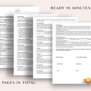 Nurse Practitioner Employment Contract | Detailed NP Agreement ...