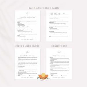 Hair Stylist Client Intake Form, Photo Release & Consent Template ...
