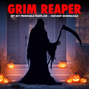 Grim Reaper Silhouette Template – 8 Ft Printable DIY Yard Decor ...