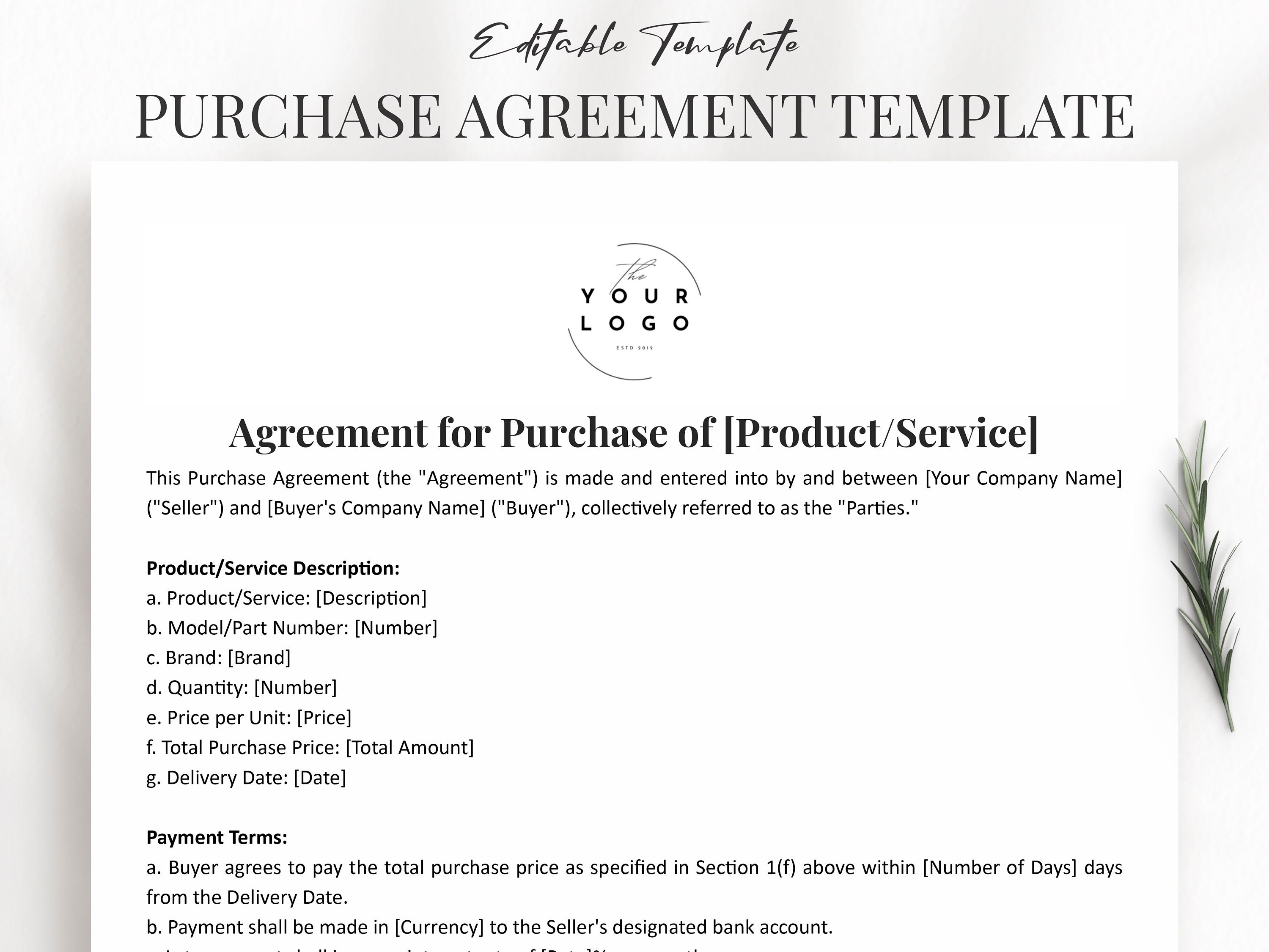 Service Delivery Agreement Template