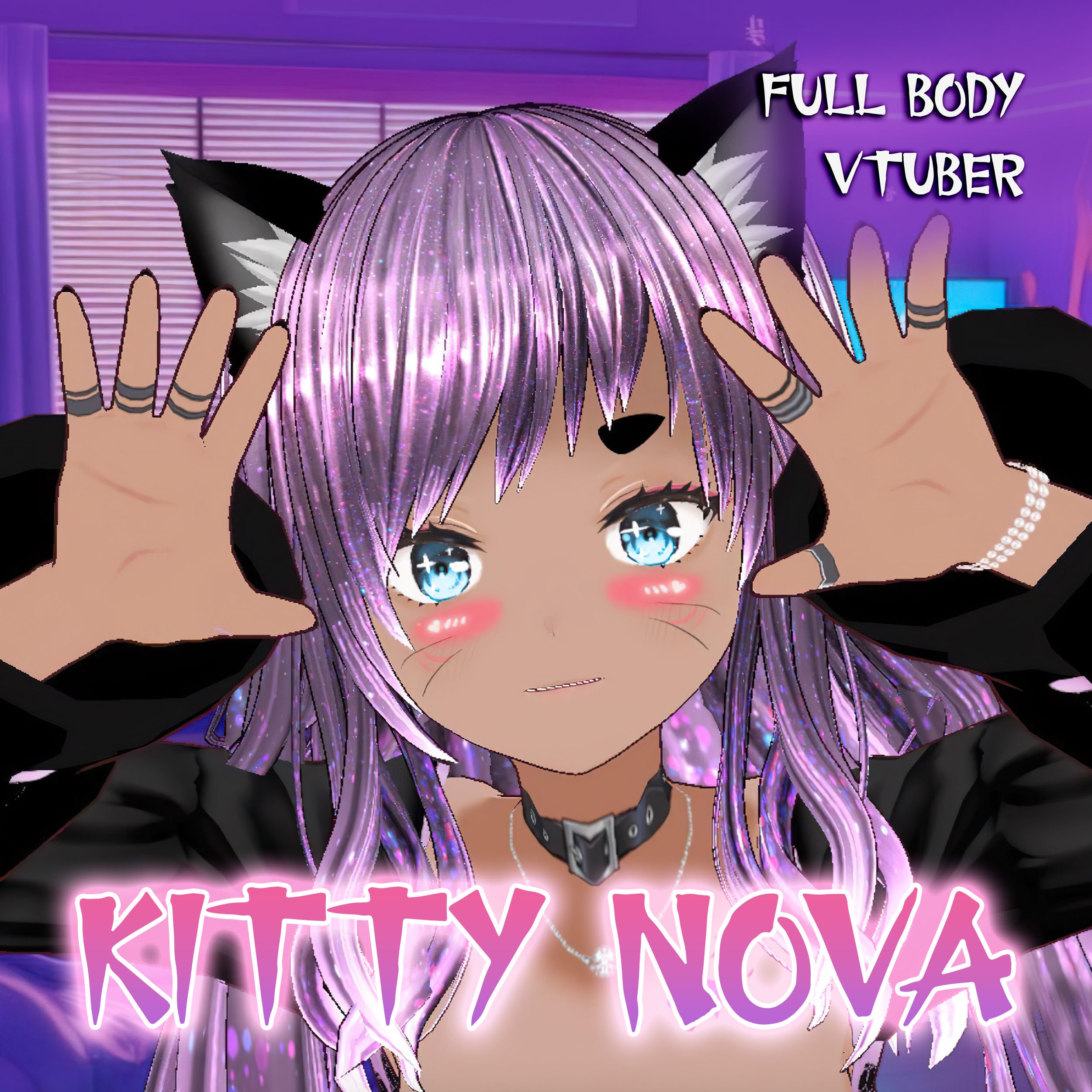 Vtuber Model for Commercial Use | Live2d Full Body Cat Vtuber Model ...