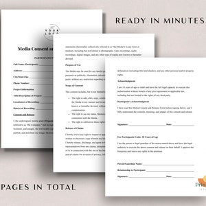 Media Consent Form Template - Detailed Release Agreement for ...