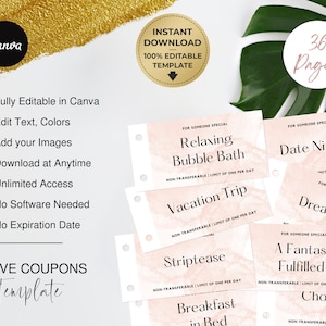 Couple Coupon Book Template, Printable Love Coupons for Him & Her ...